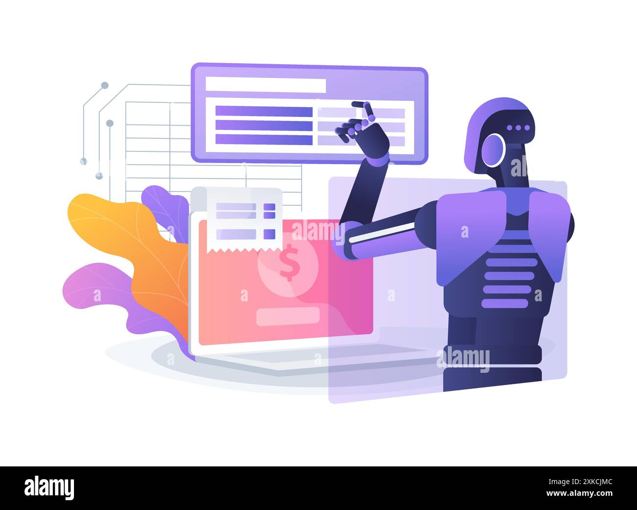 AI-Supported Invoice Processing abstract concept vector illustration ...