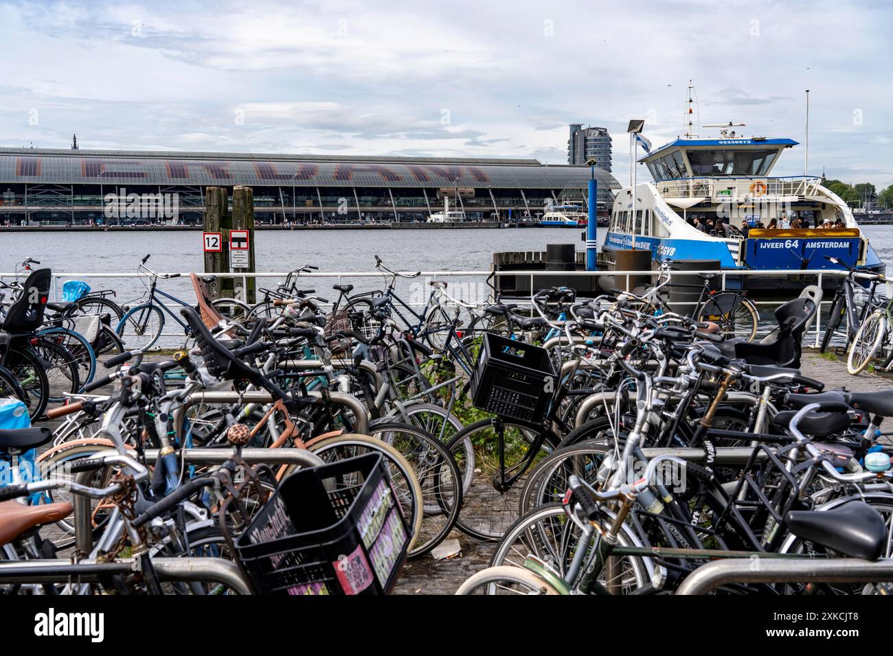 GVB ferries for pedestrians and cyclists across the river Ij, to ...