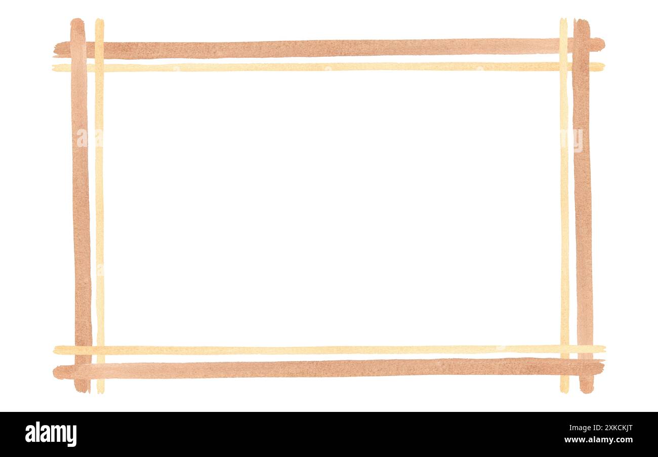 Rectangular frame painted with watercolors. Frame made of pink and ...