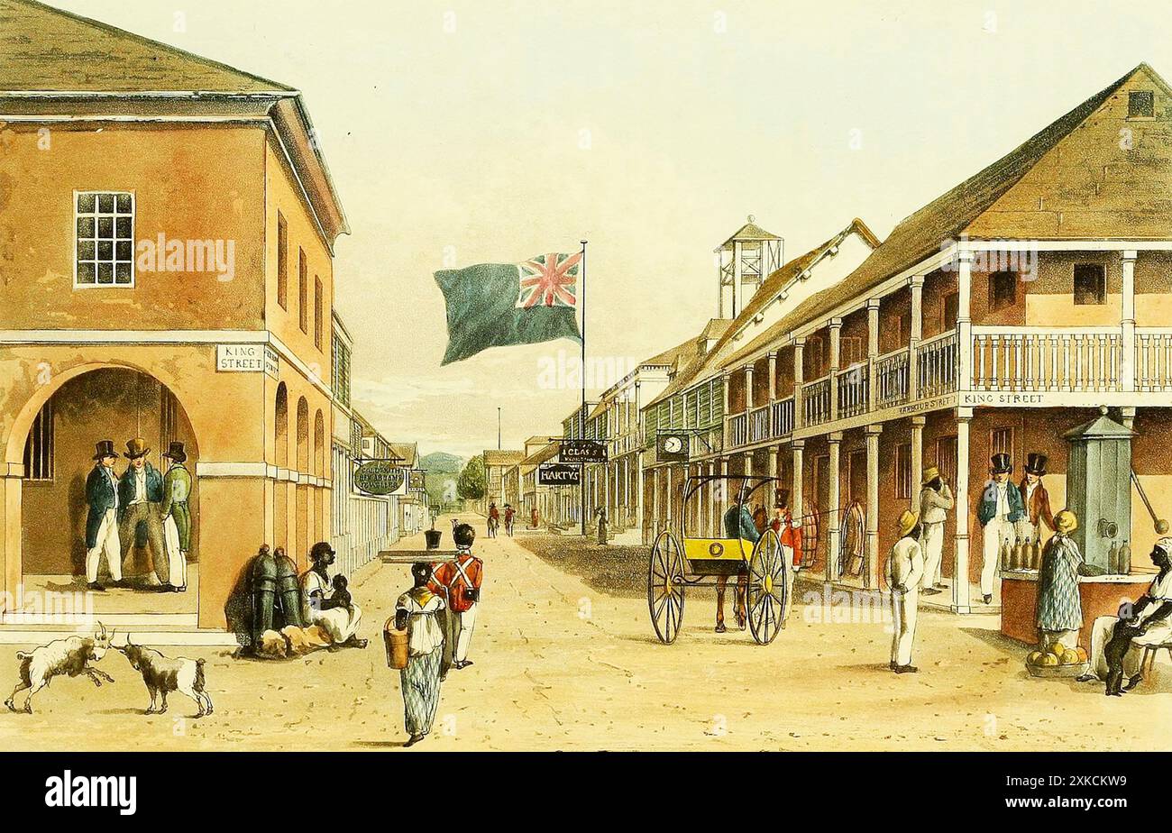 JAMAICA Harbour Street in Kingston about 11820 Stock Photo - Alamy
