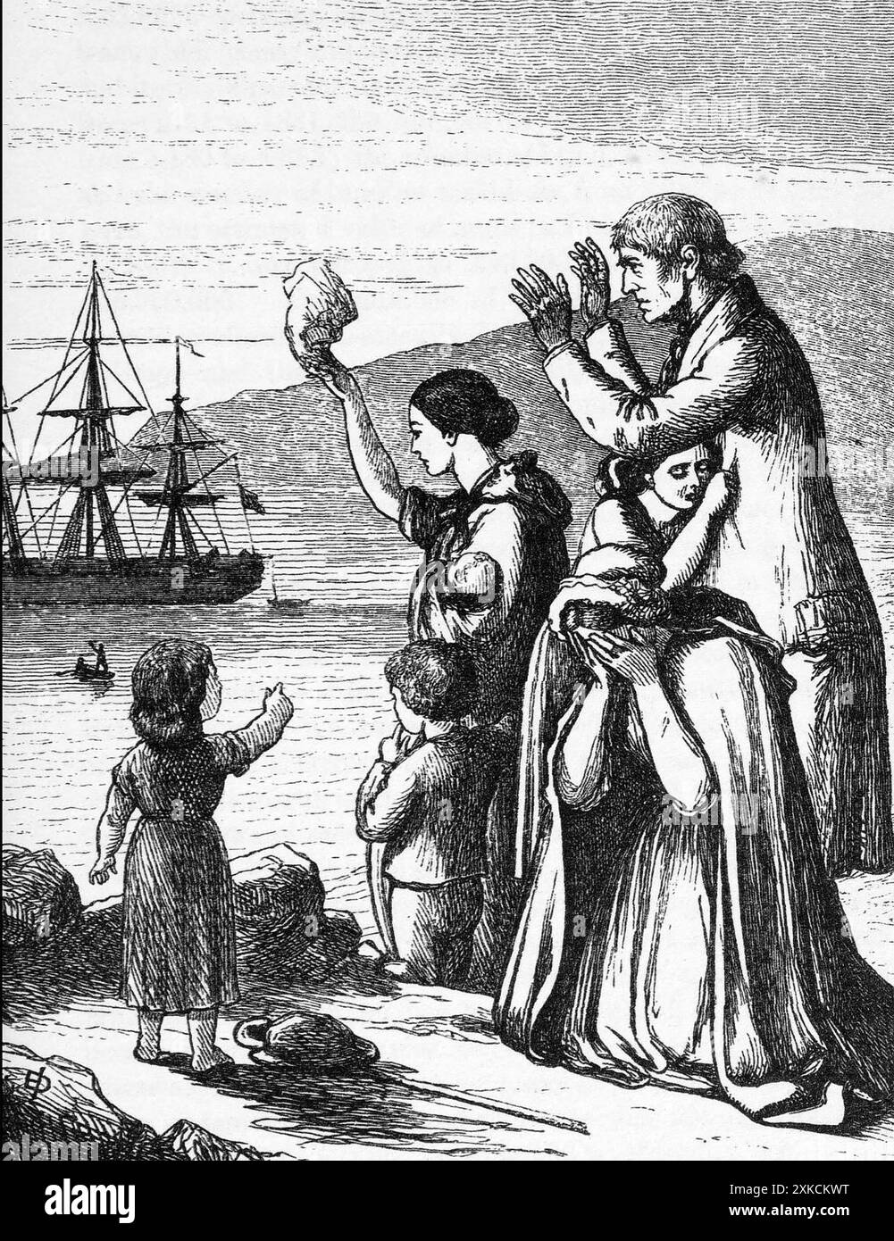 IRISH POVERTY A family say goodbye to a loved one emigrating to America ...