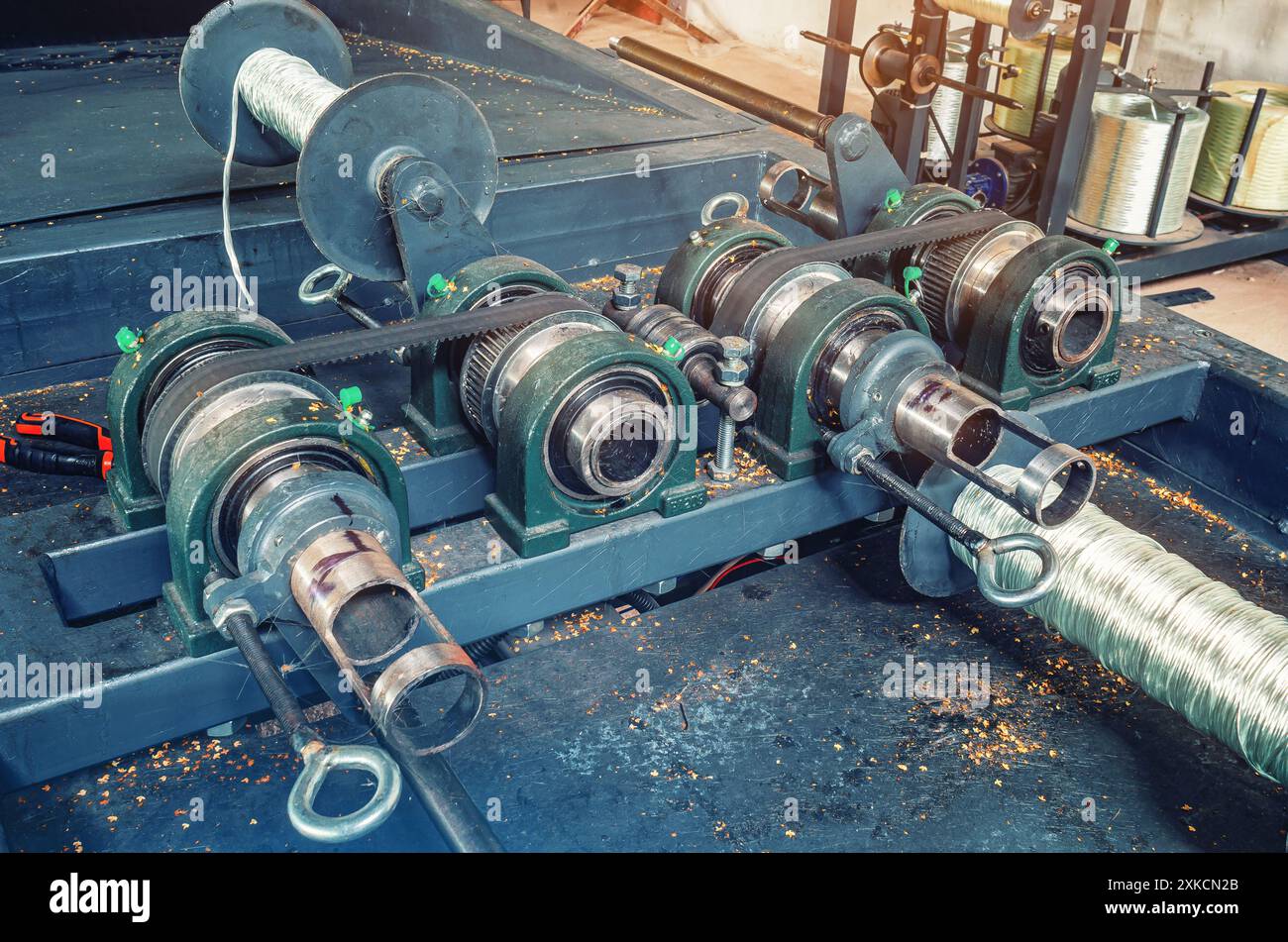 Side view transmission mechanism. Part of machine of cords plastic ...