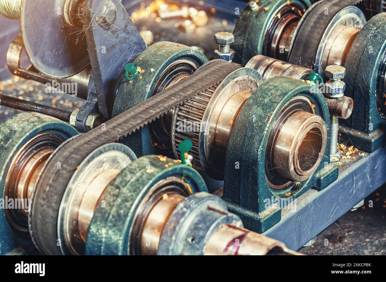 Transmission mechanism. Part of machine production of cords plastic ...