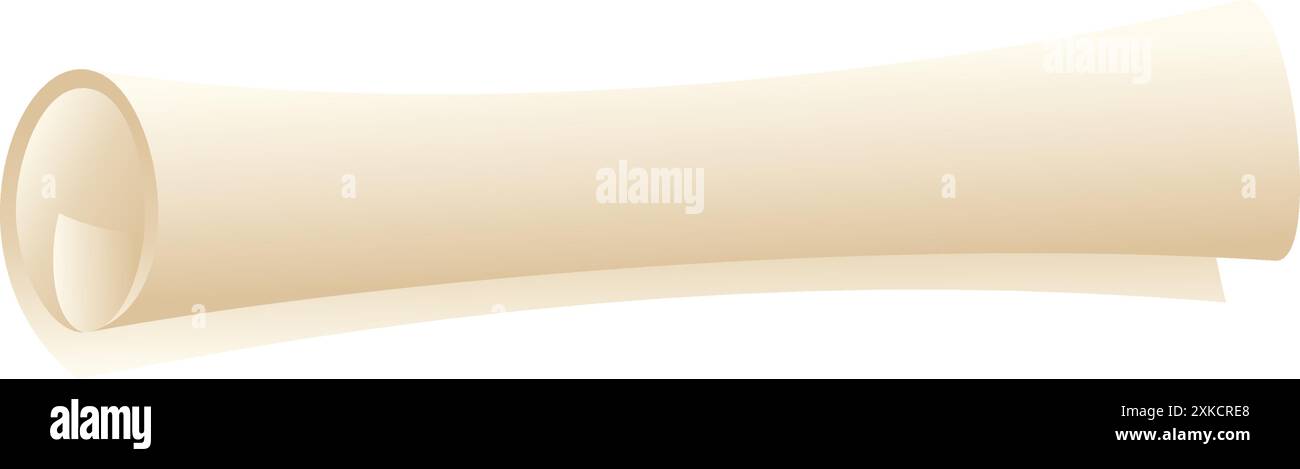 Rolled parchment scroll isolated on a white background. Ideal for antique documents, historic ...