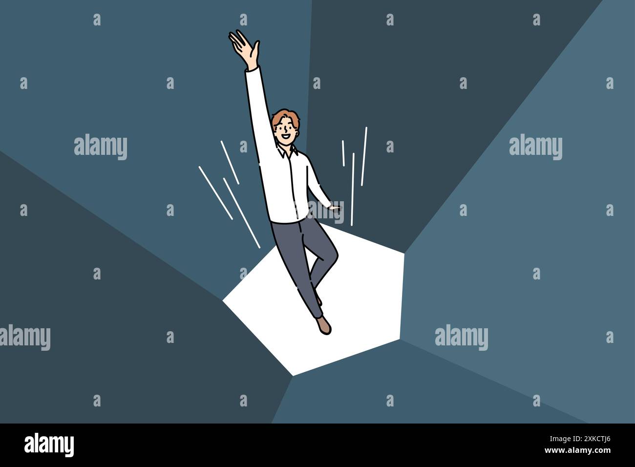 Happy successful business man jumps Stock Vector Images - Alamy