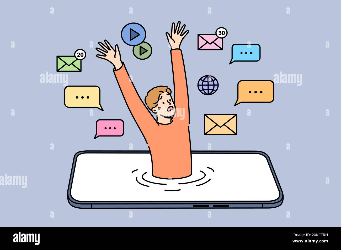 Man with digital addiction has become slave to mobile phone, and is ...