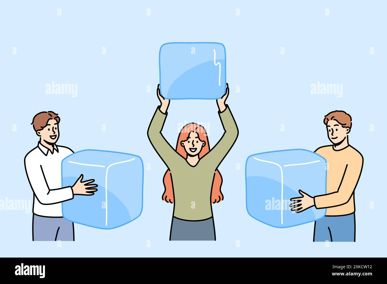 Woman in ice cube Stock Vector Images - Alamy
