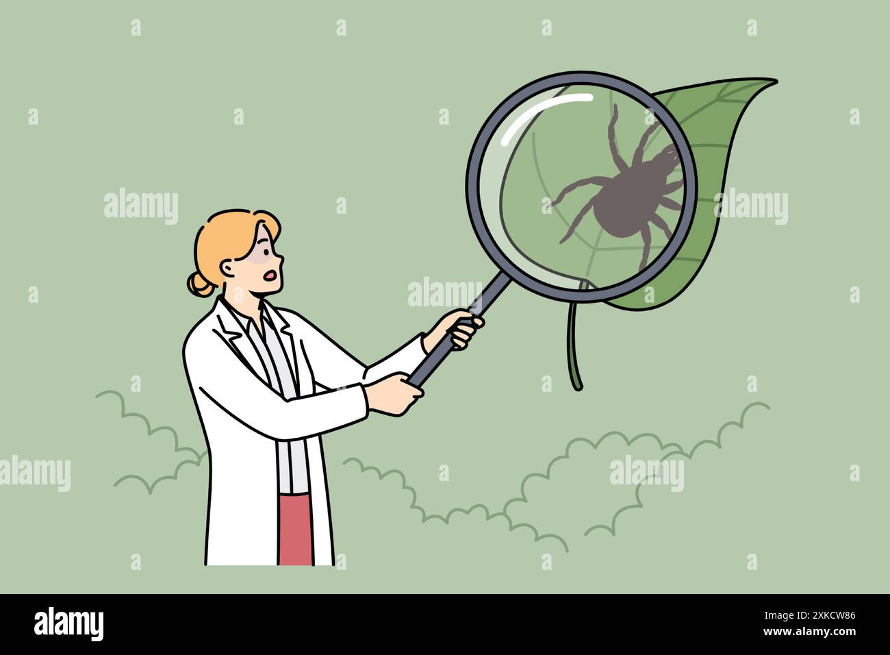 Scientist magnifying glass insect Stock Vector Images - Alamy