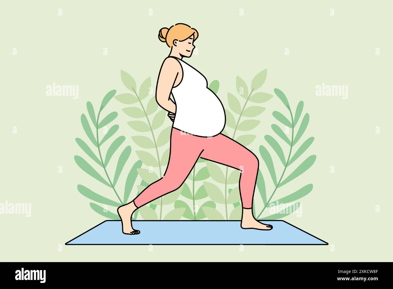 Pregnant woman stretching on Stock Vector Images - Alamy