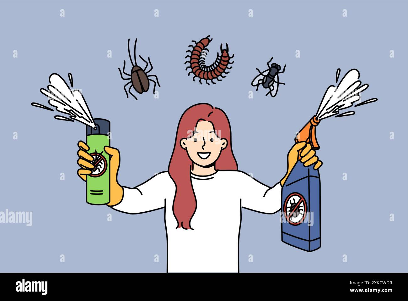 Girl holding caterpillar Stock Vector Images - Alamy