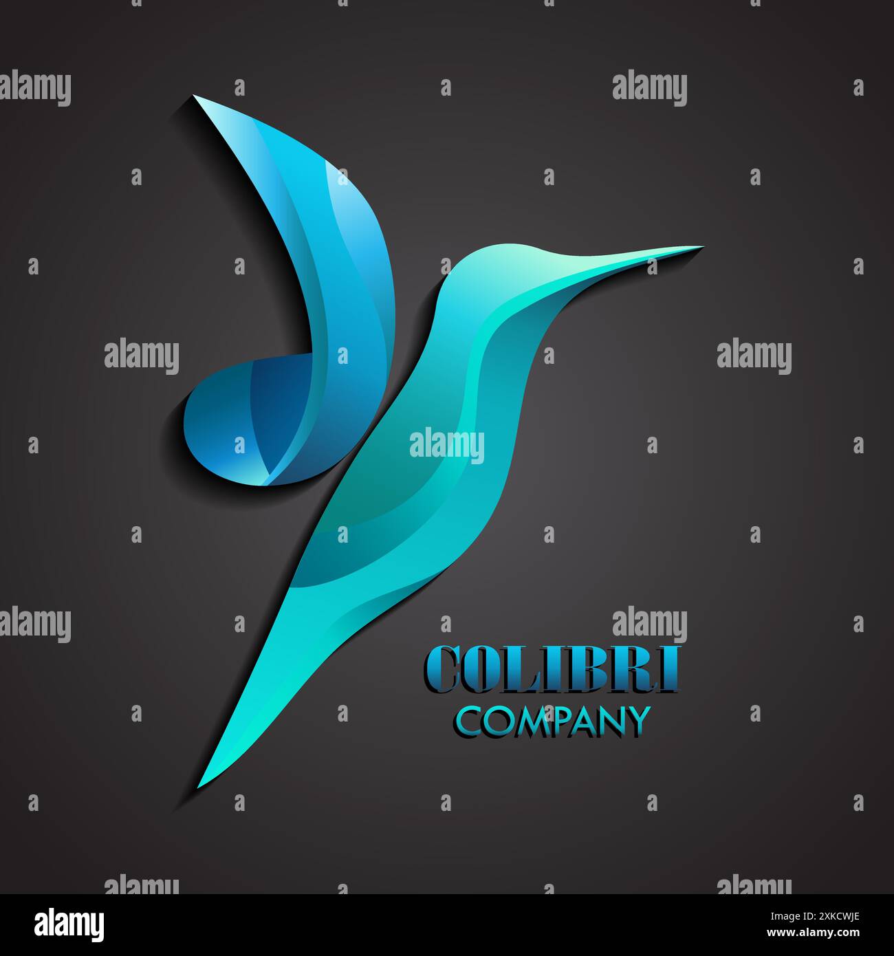 colibri bird design stylized glossy logo Stock Vector Image & Art - Alamy