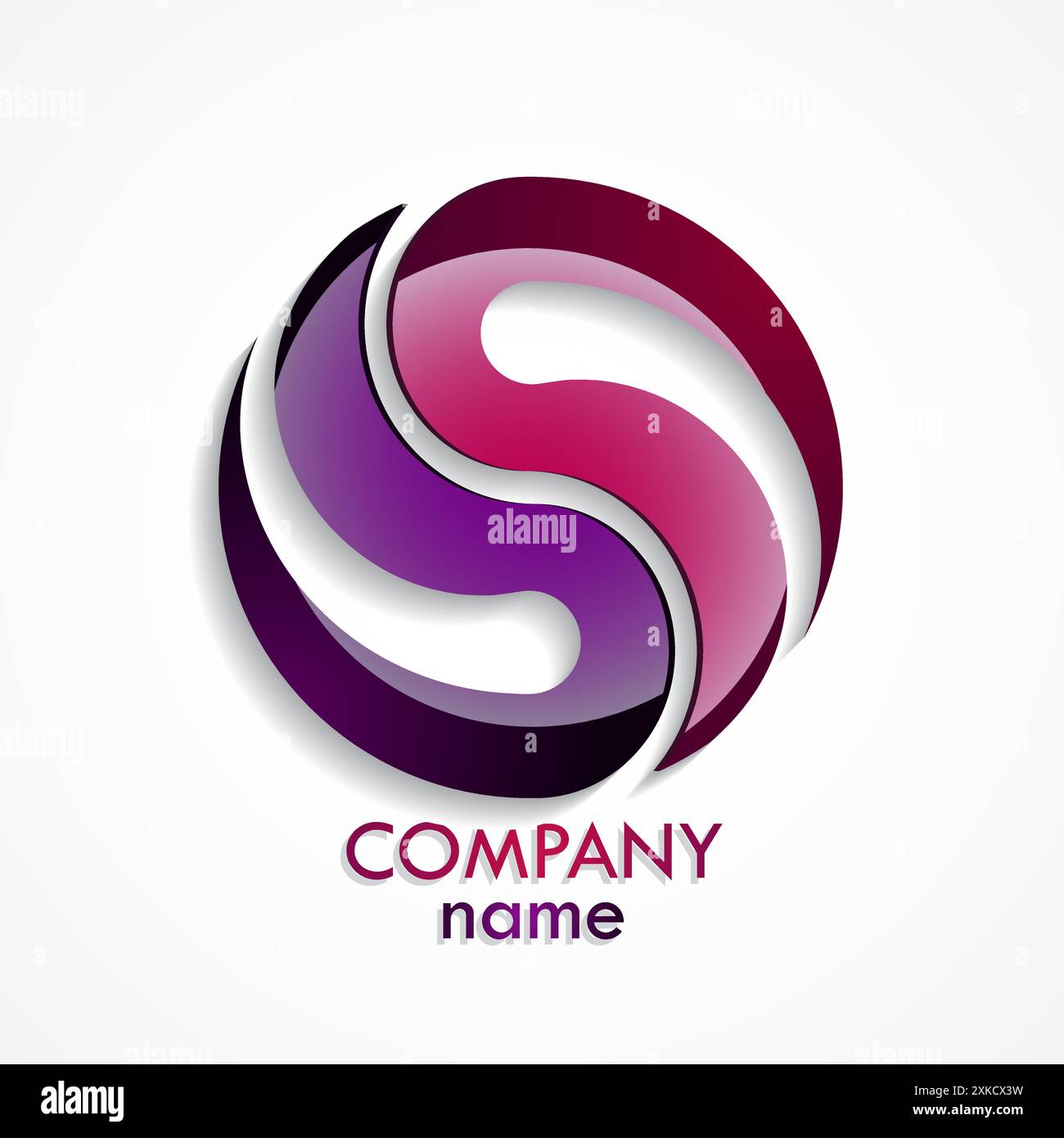 purple glossy 3d circle logo, vector illustration Stock Vector Image ...
