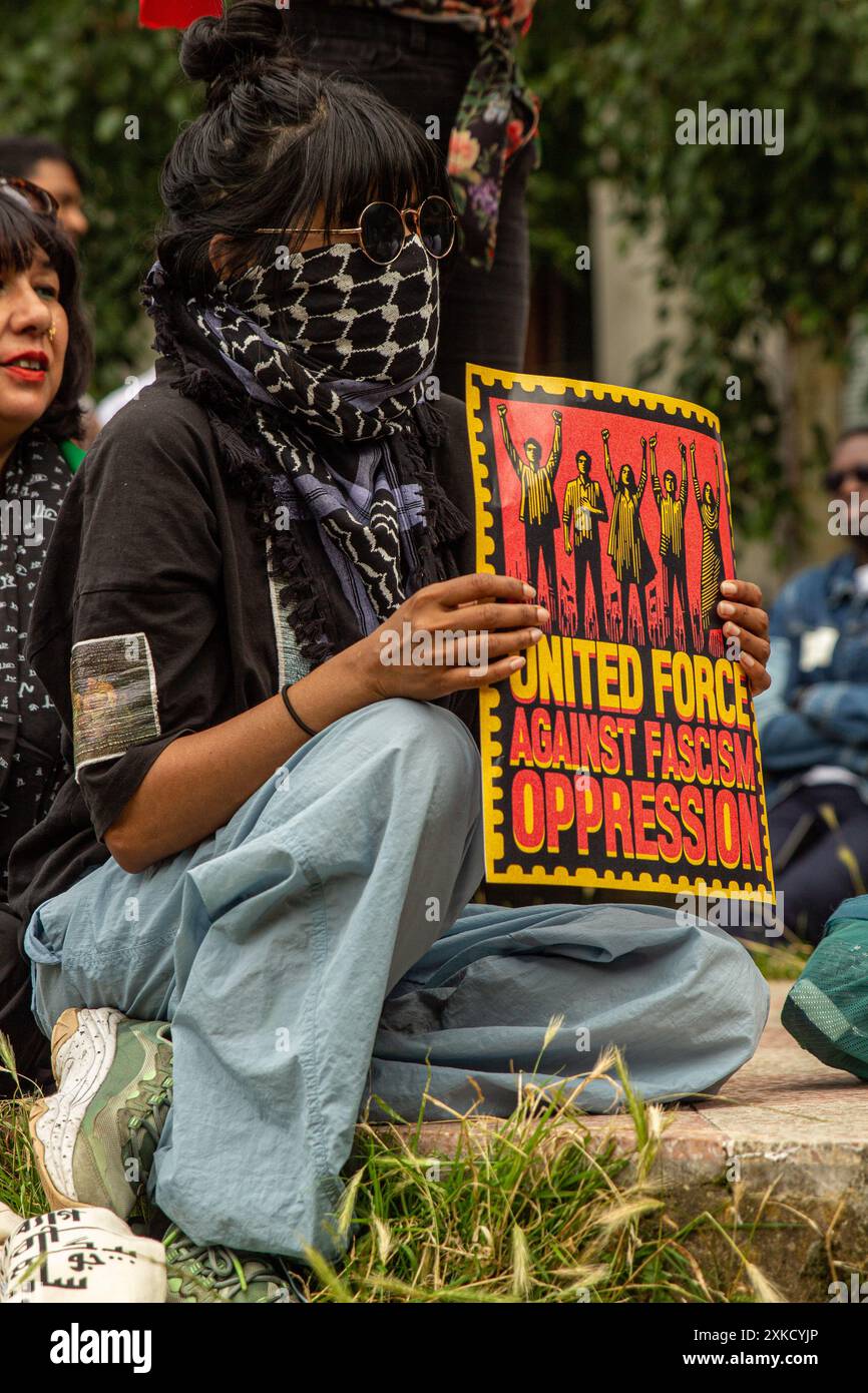 A rally in support of the student protest in Bangladesh. The event took ...