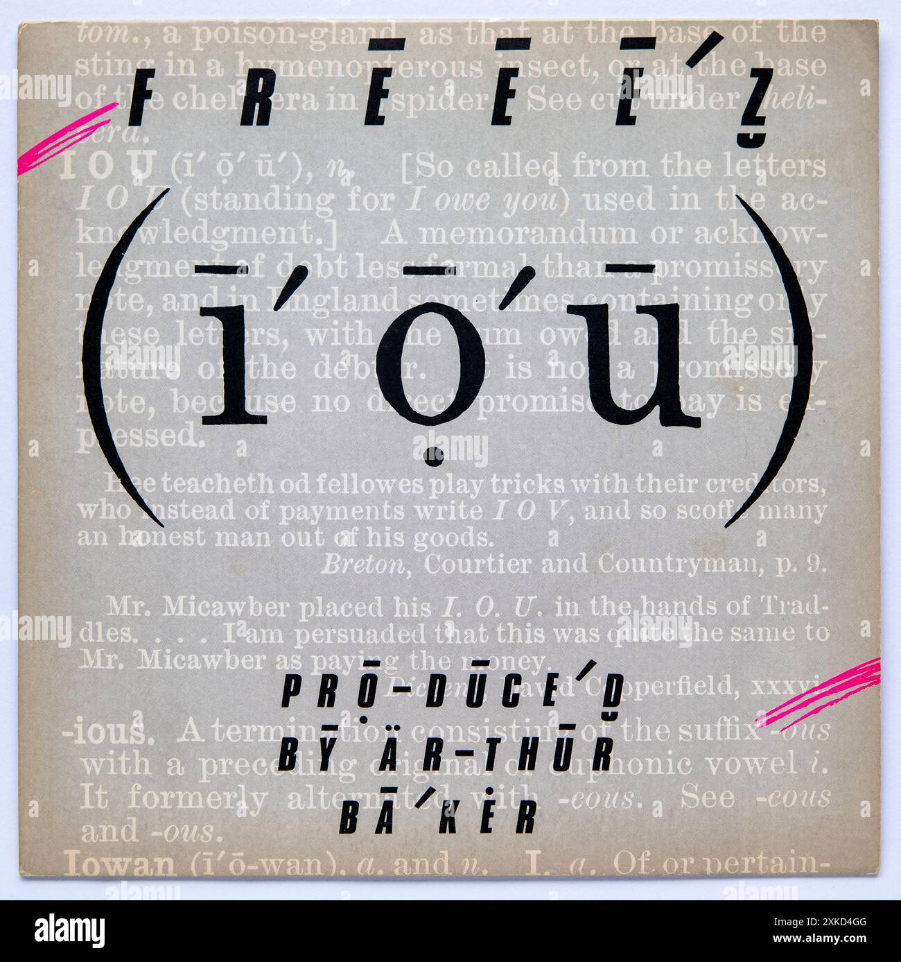 Picture cover of the seven inch single version of I.O.U. by Freeez ...