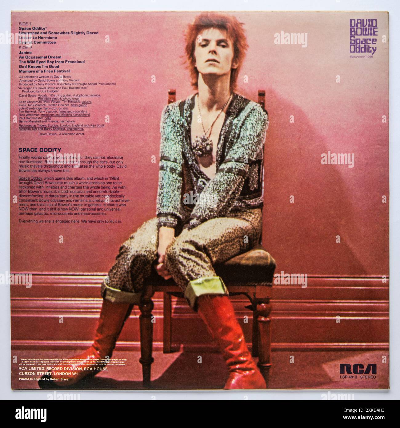 Back cover of the 1972 reissue of Space Oddity, the second studio album ...