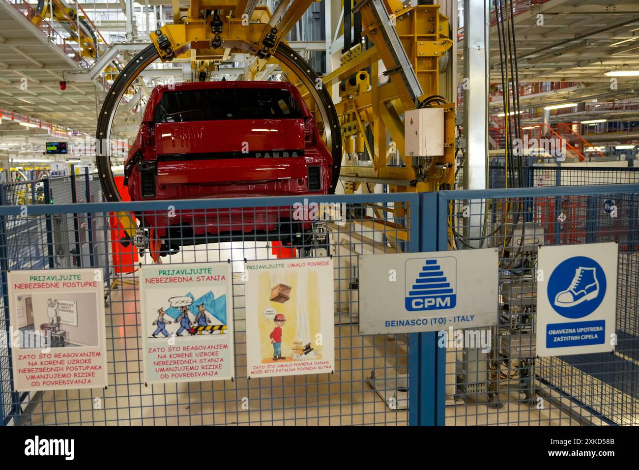 An all-new Fiat Grande Panda car seen in the assembly hall in the ...