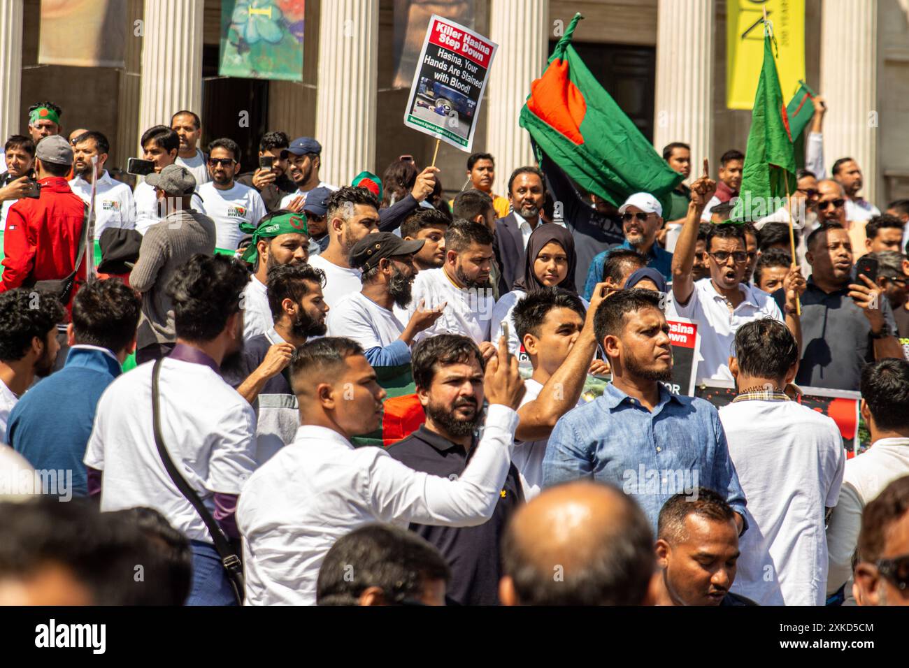 Members of the Bangladeshi Community rally at Trafalgar Square and ...