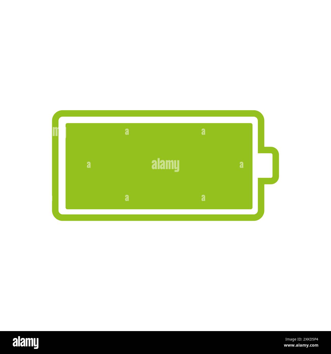 Full battery icon. Green energy symbol. Power level indicator. Vector ...