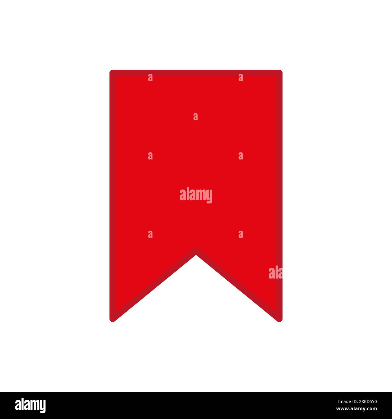 Red bookmark icon. Simple ribbon shape. Bright red vector. Bookmark ...