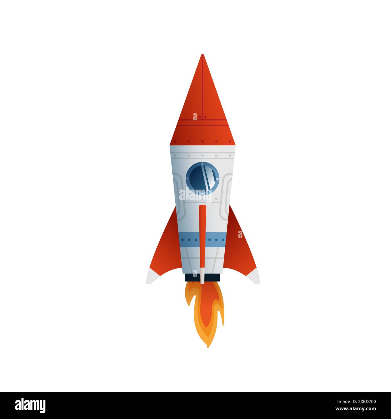 Flat style illustration of a rocket on a white background. Suitable for ...