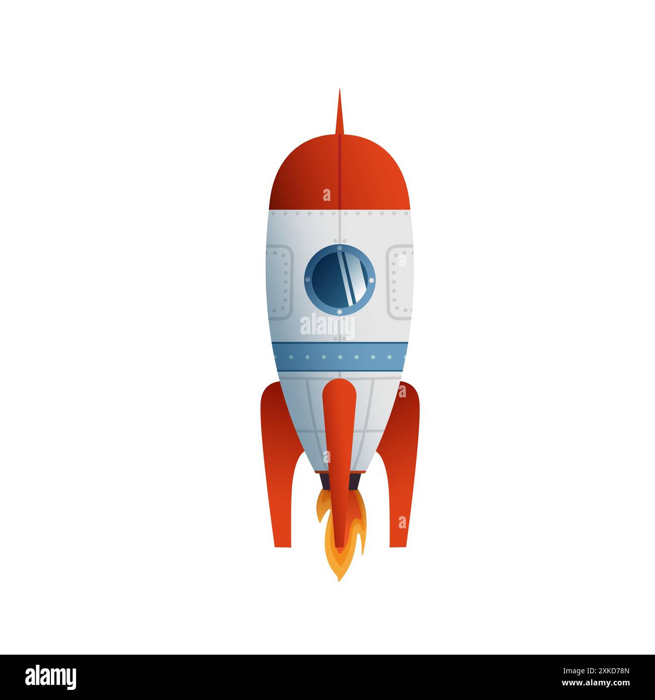 Flat style illustration of a rocket on a white background. Suitable for ...