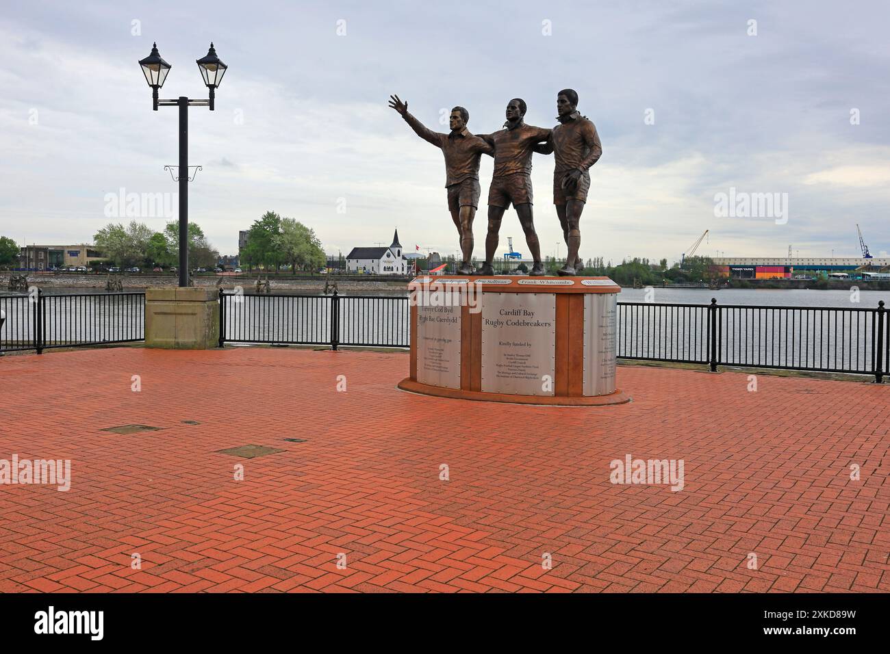 Cardiff Bay Rugby Codebreakers statue, commemorating rugby players that ...
