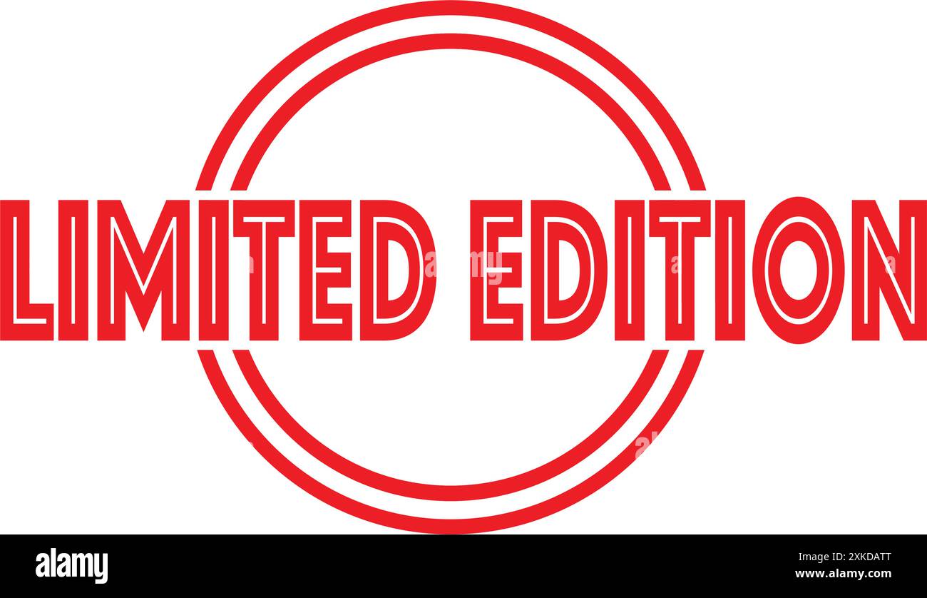 Limited edition red stamp vector isolated in flat style. Limited ...