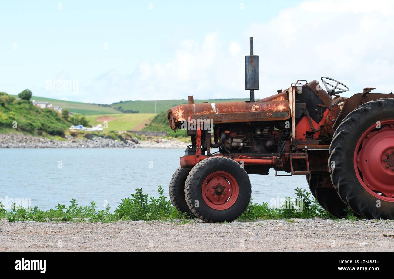 David Brown 996 tractor on the beach at Drummore Scotland still in use ...