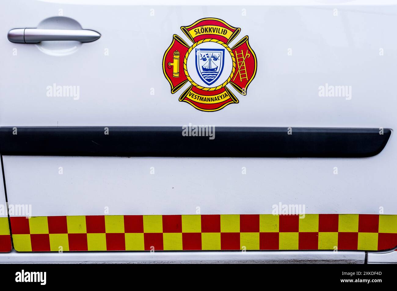 Firemen logo of the city of Heimaey | Logo des pompiers d'Heimaey Stock ...