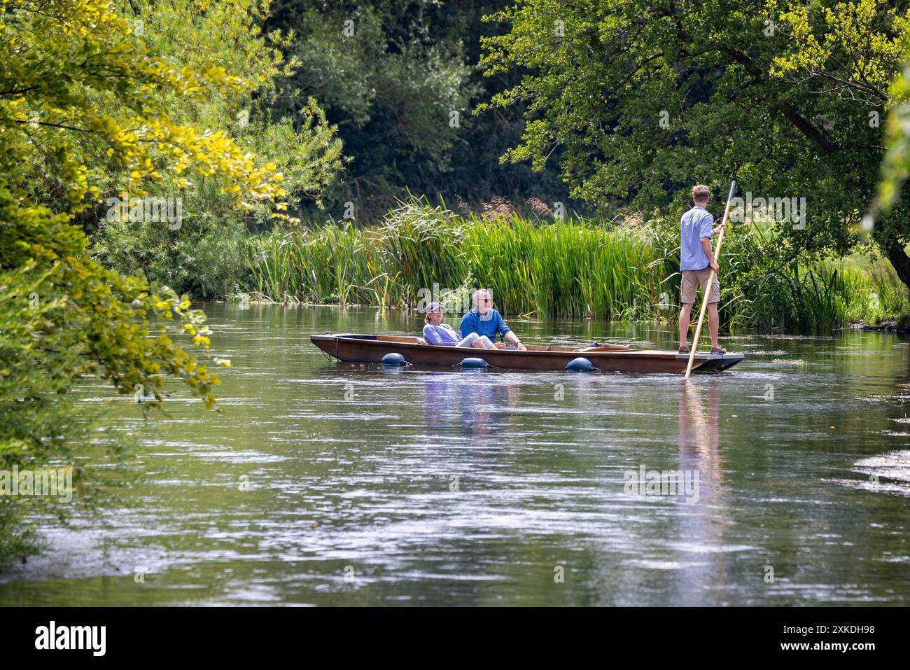 Punting on the River Avon in Salisbury on an idyllic summers day in ...