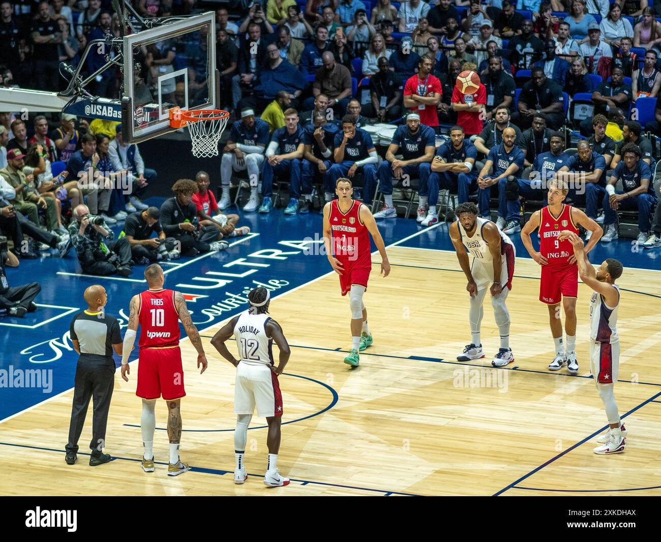 Stephen Curry (USA, #04), GBR, USA vs. Germany, Basketball, Testspiel ...