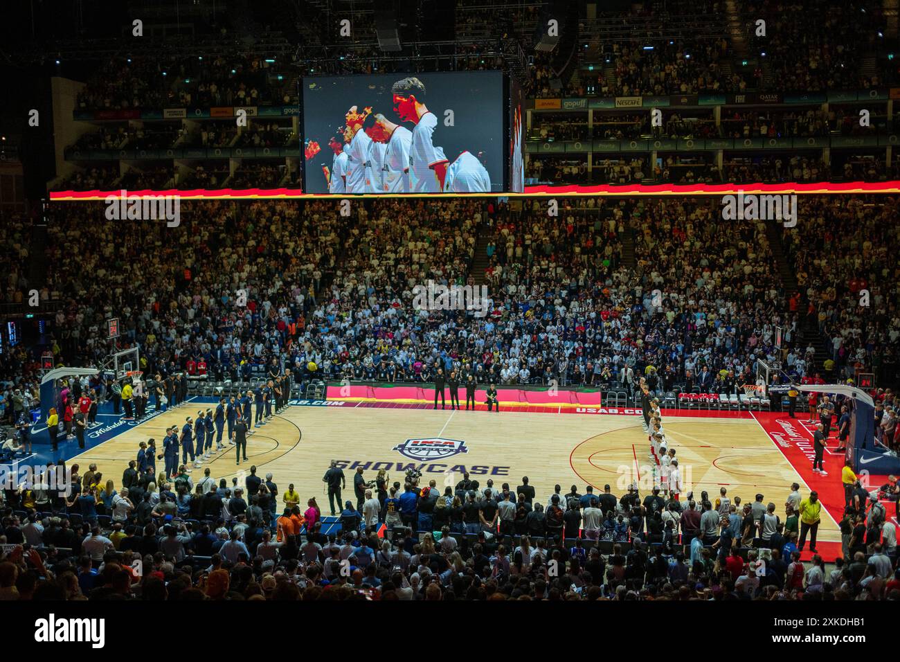 Nationalhymne, GBR, USA vs. Germany, Basketball, Testspiel ...
