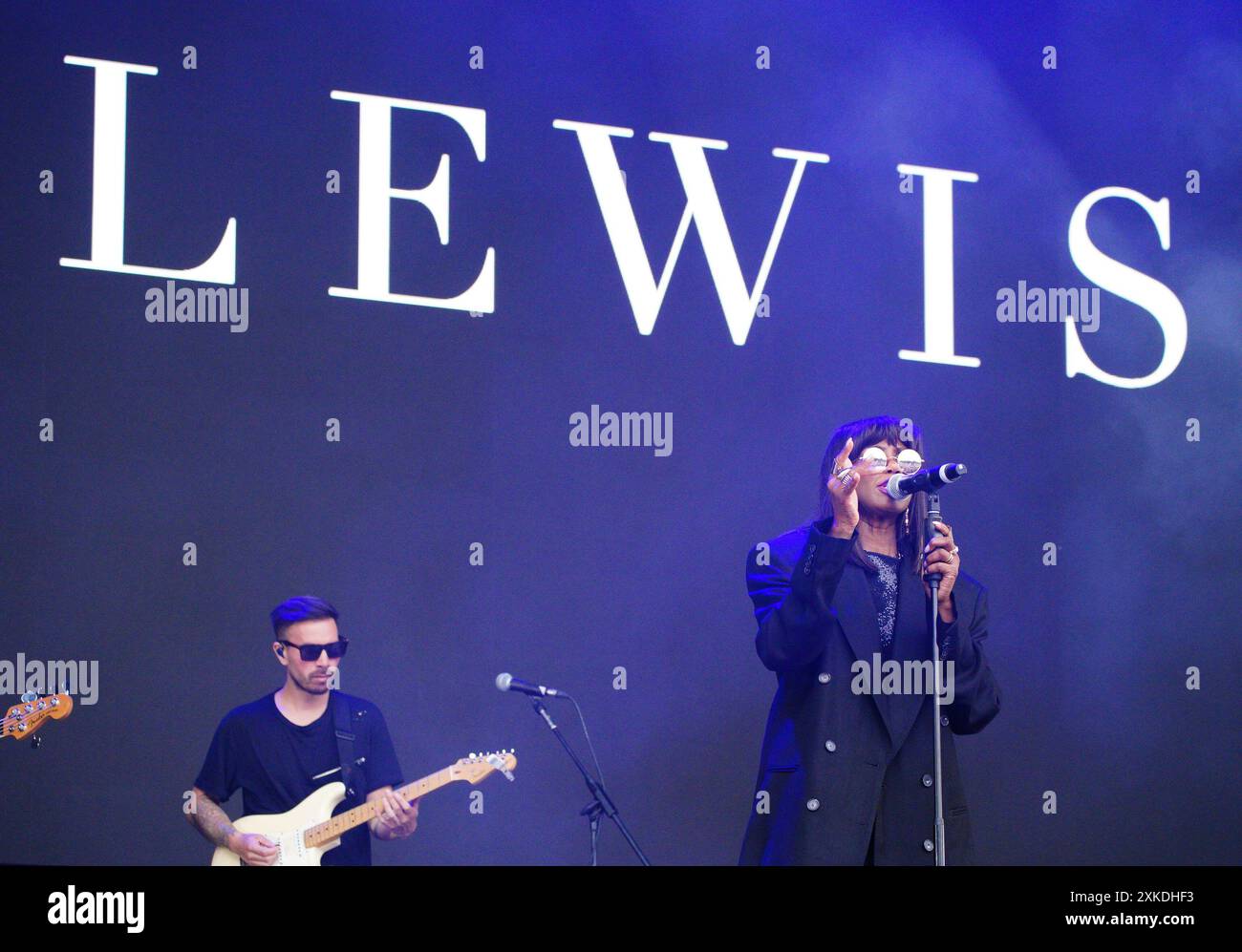 Shaznay Lewis performing at the Flackstock festival at Englefield House ...