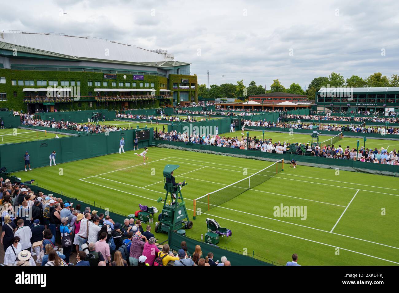 General view of Court 8 & the Southern Outside Courts as Elise Mertens ...