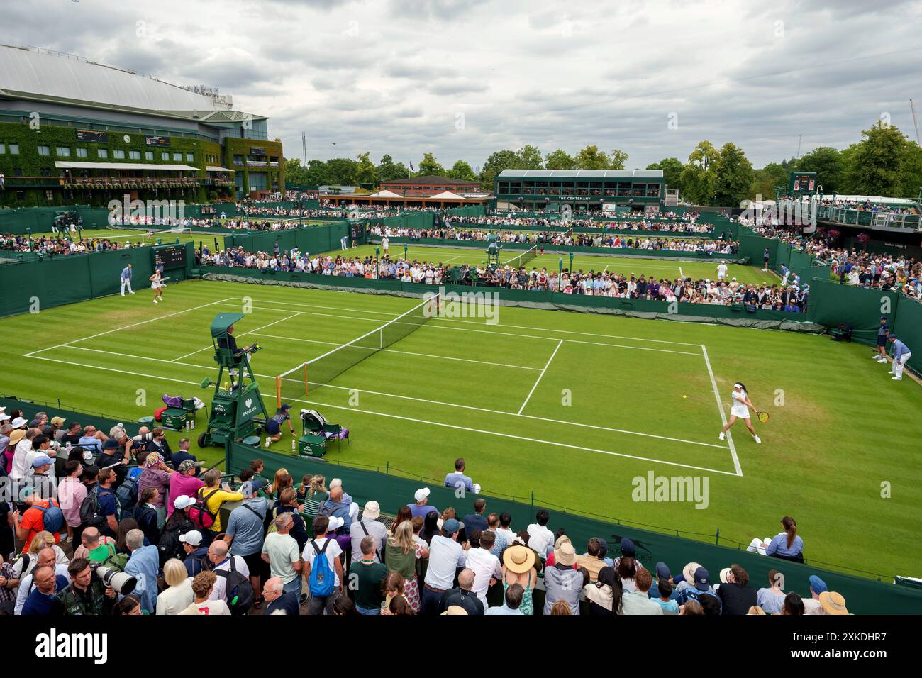 General view of Court 8 & the Southern Outside Courts as Elise Mertens ...