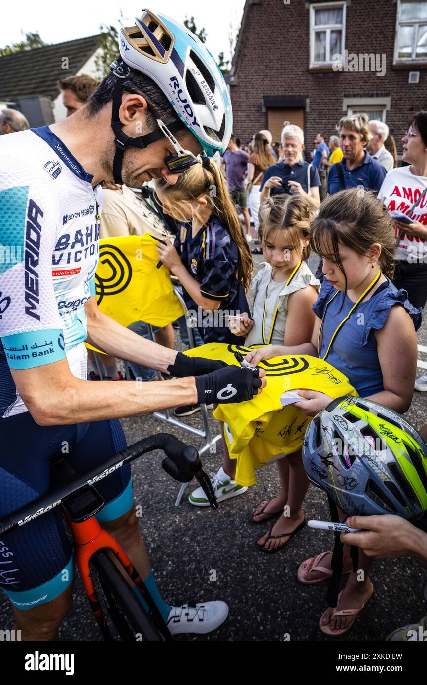 BOXMEER - Wout Poels prior to the day after the Tour, a traditional ...