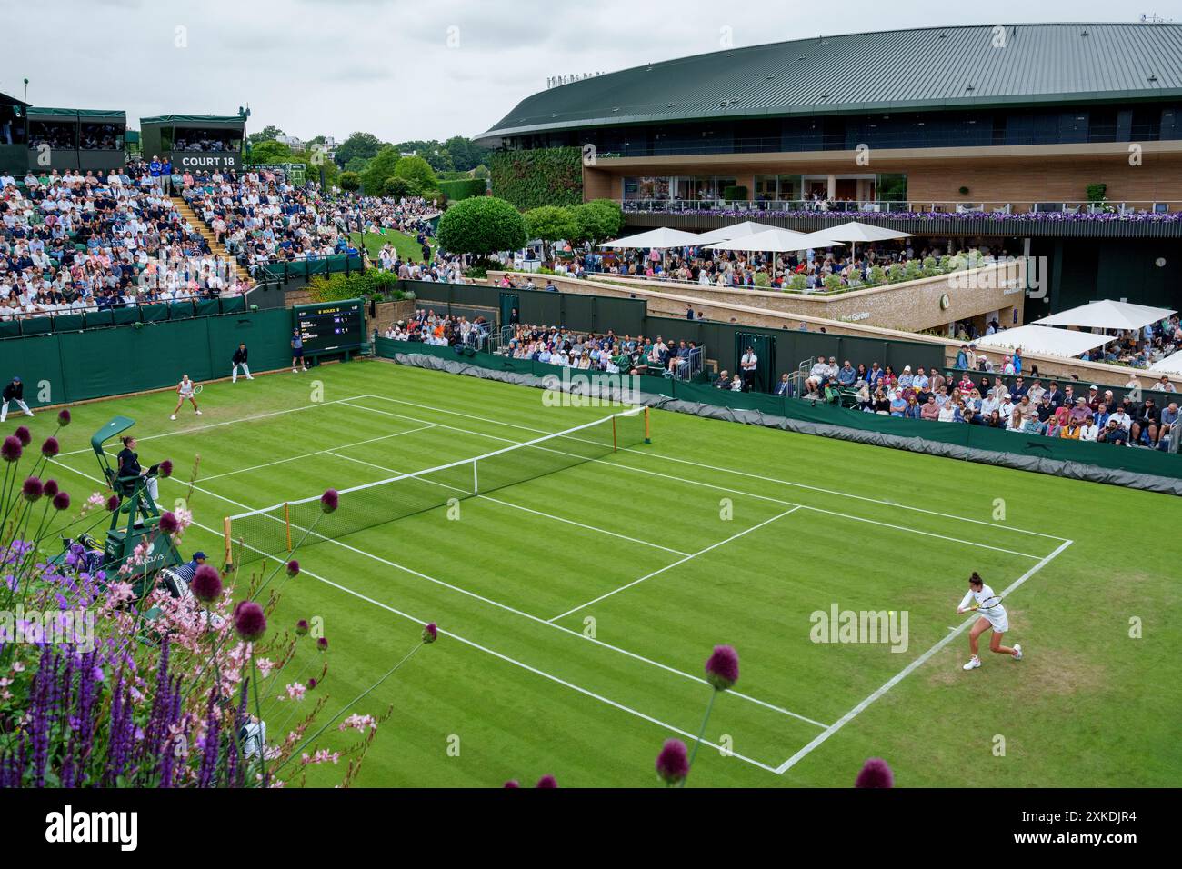 General view of Court 18 as Emina Bektas (USA) takes on Erika Andreeva ...