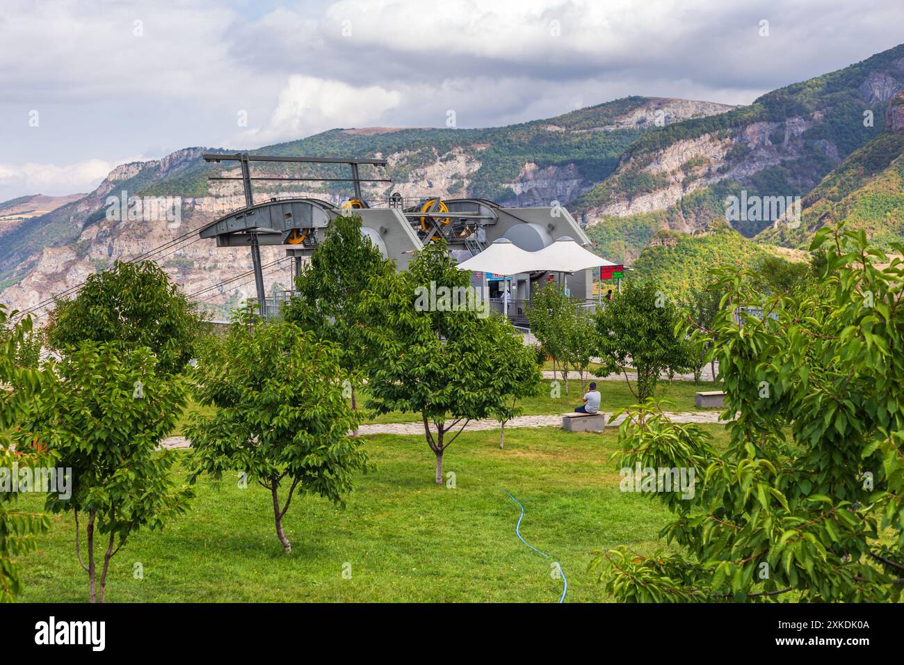 Tatec, Armenia - 03 September 2019: Upper station Tatev. Wings of Tatev ...
