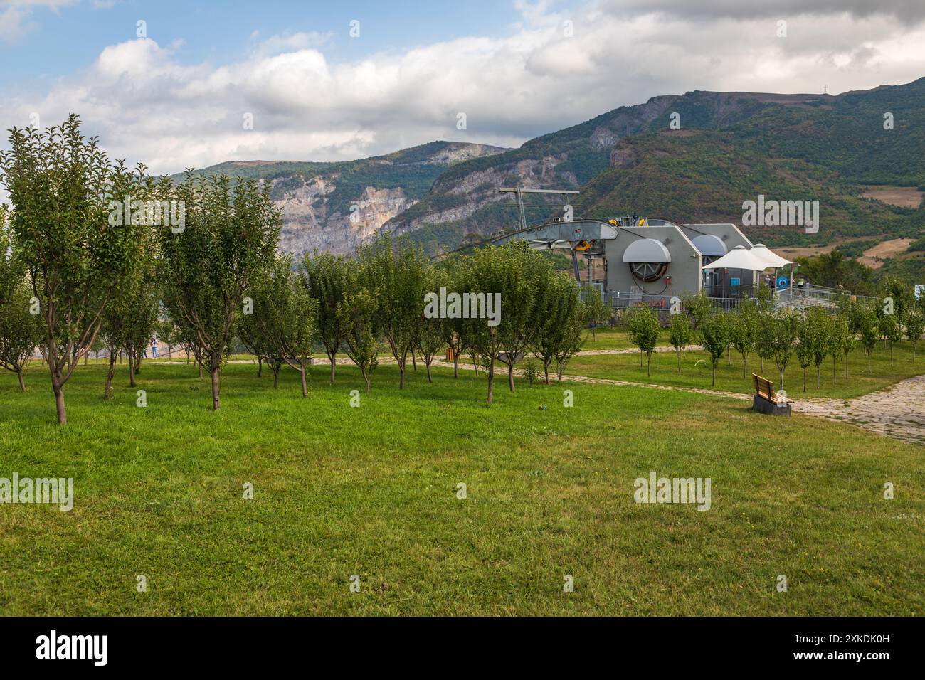 Tatec, Armenia - 03 September 2019: Upper station Tatev. Wings of Tatev ...