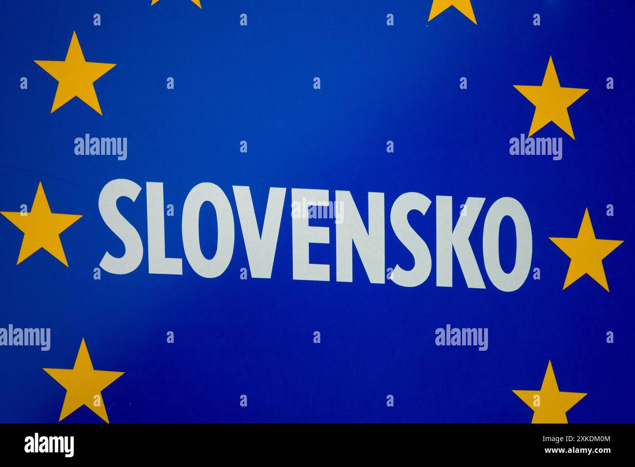 Slovak border sign Slovakia European Union border sign Slovensko Stock ...