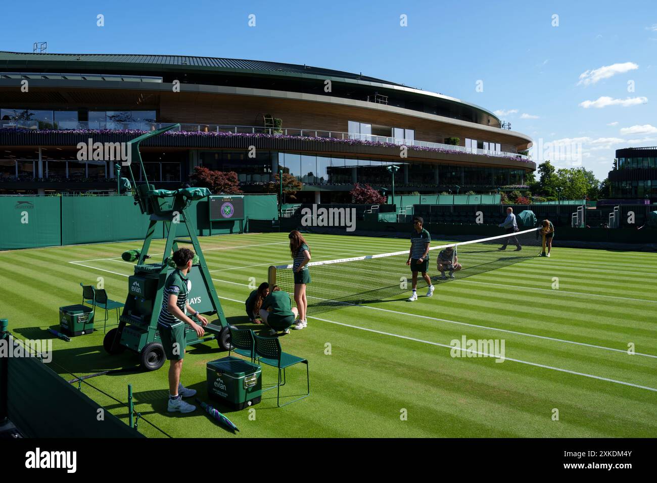 General view of No.1 Court and Court 15 being set up by Court ...