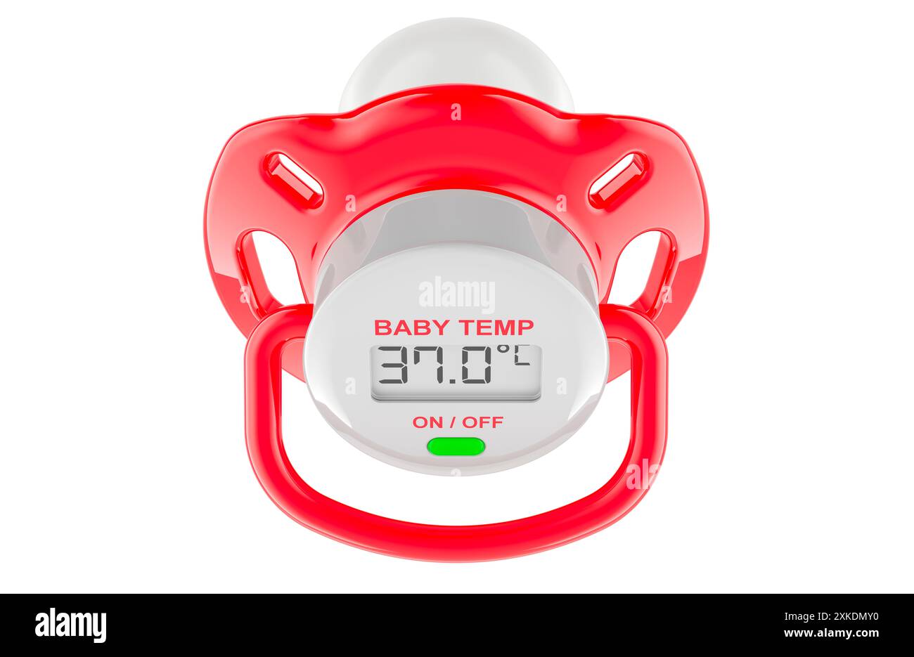 Digital LCD Baby Pacifier Thermometer, 3D rendering isolated on white ...