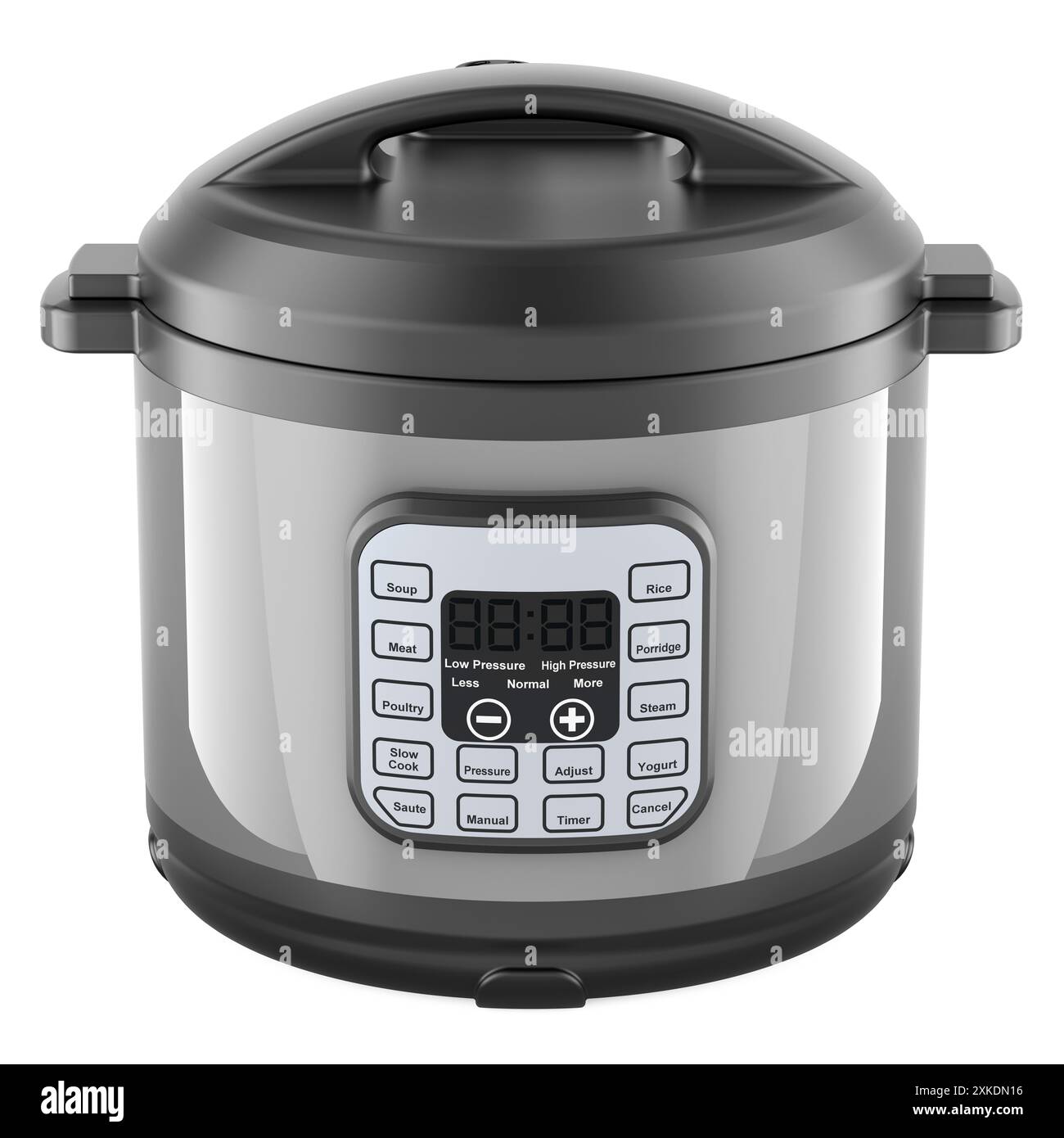 Smart Automatic Multicooker, front view. 3D rendering isolated on white ...