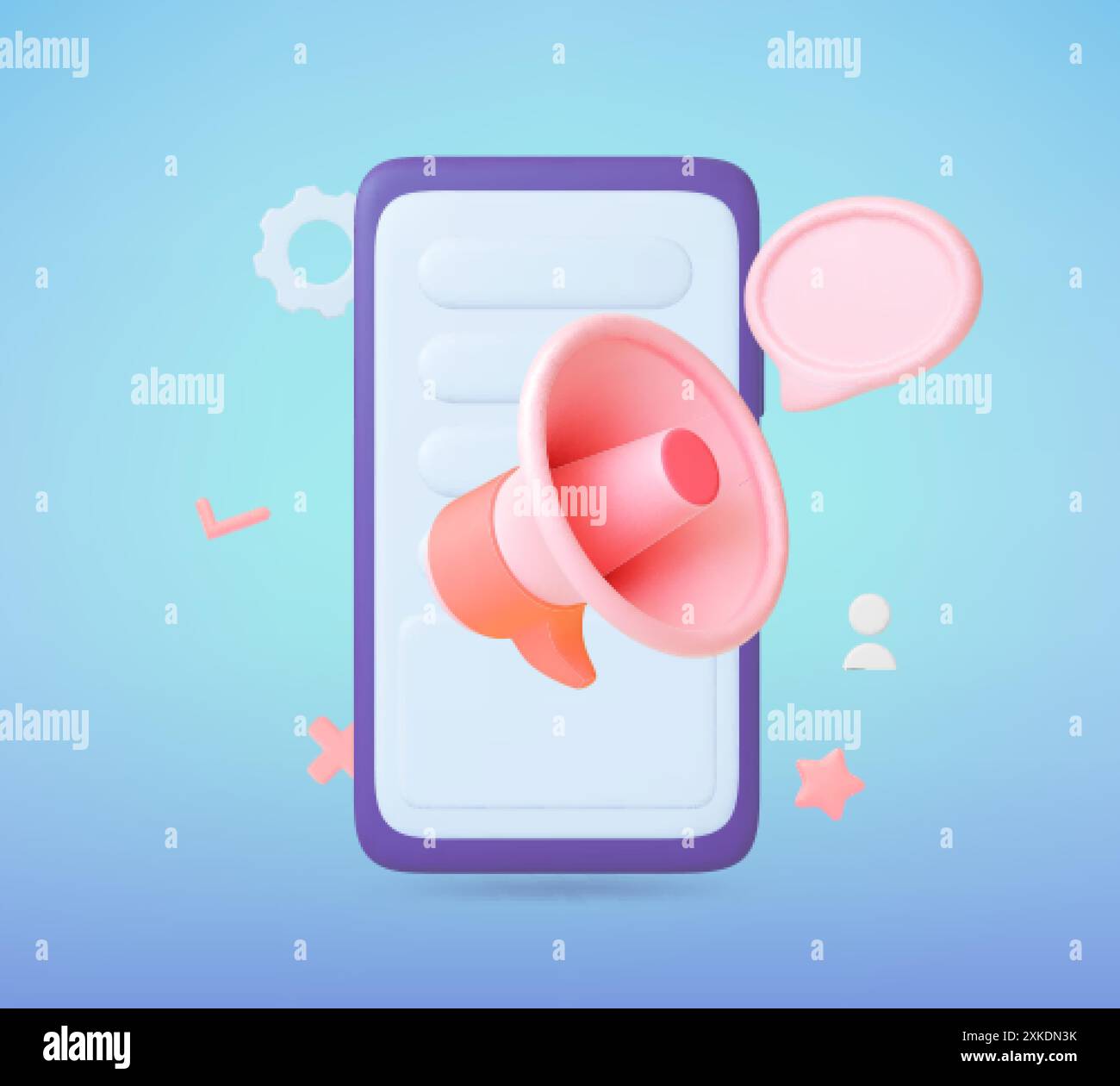 Megaphone text on screen Stock Vector Images - Alamy