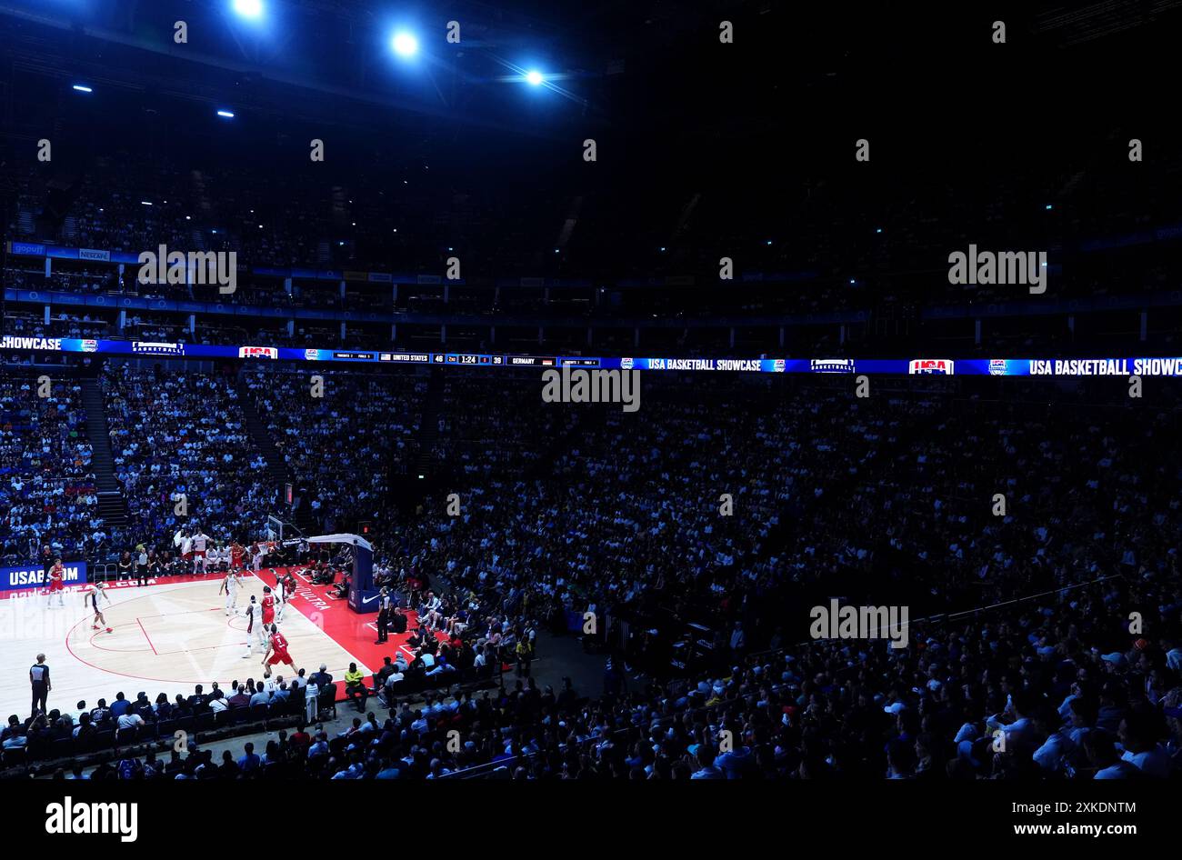 A general view of USA against Germany during the 2024 USA Basketball ...