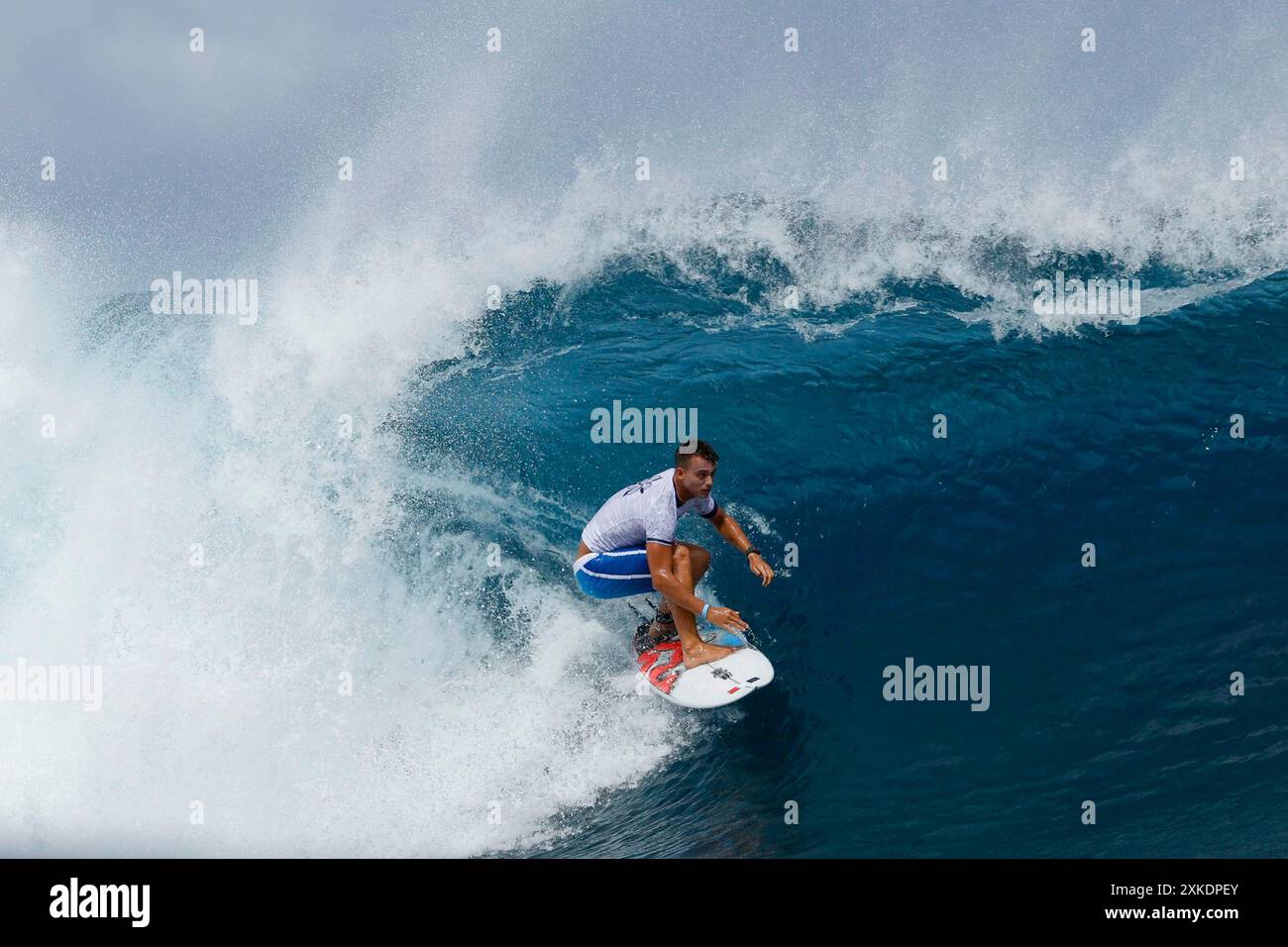 Tahiti, French Polynesian. 21st July, 2024. French surfer Kauli Vaast ...