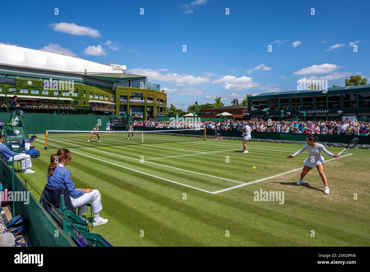 A view of Court 10 as Irina-Camelia Begu (ROU) and Martina Trevisan ...