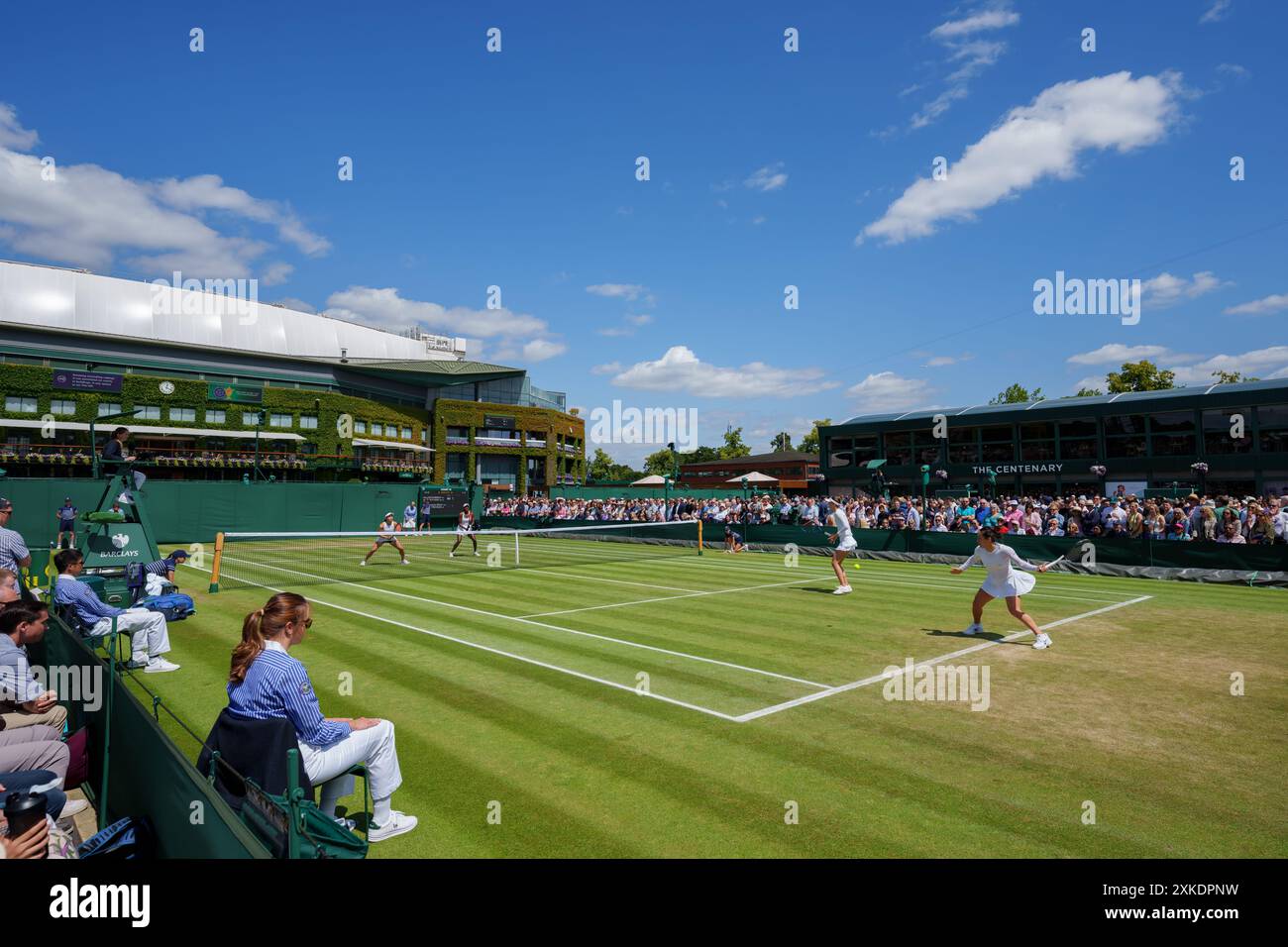 A view of Court 10 as Irina-Camelia Begu (ROU) and Martina Trevisan ...
