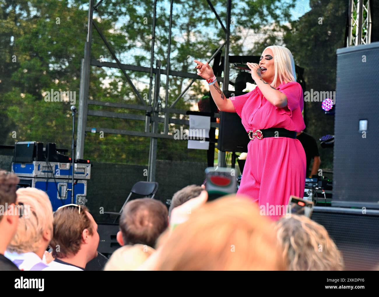LONDON, ENGLAND - JULY 21 2024: Baga Chipz, English drag queen performs ...