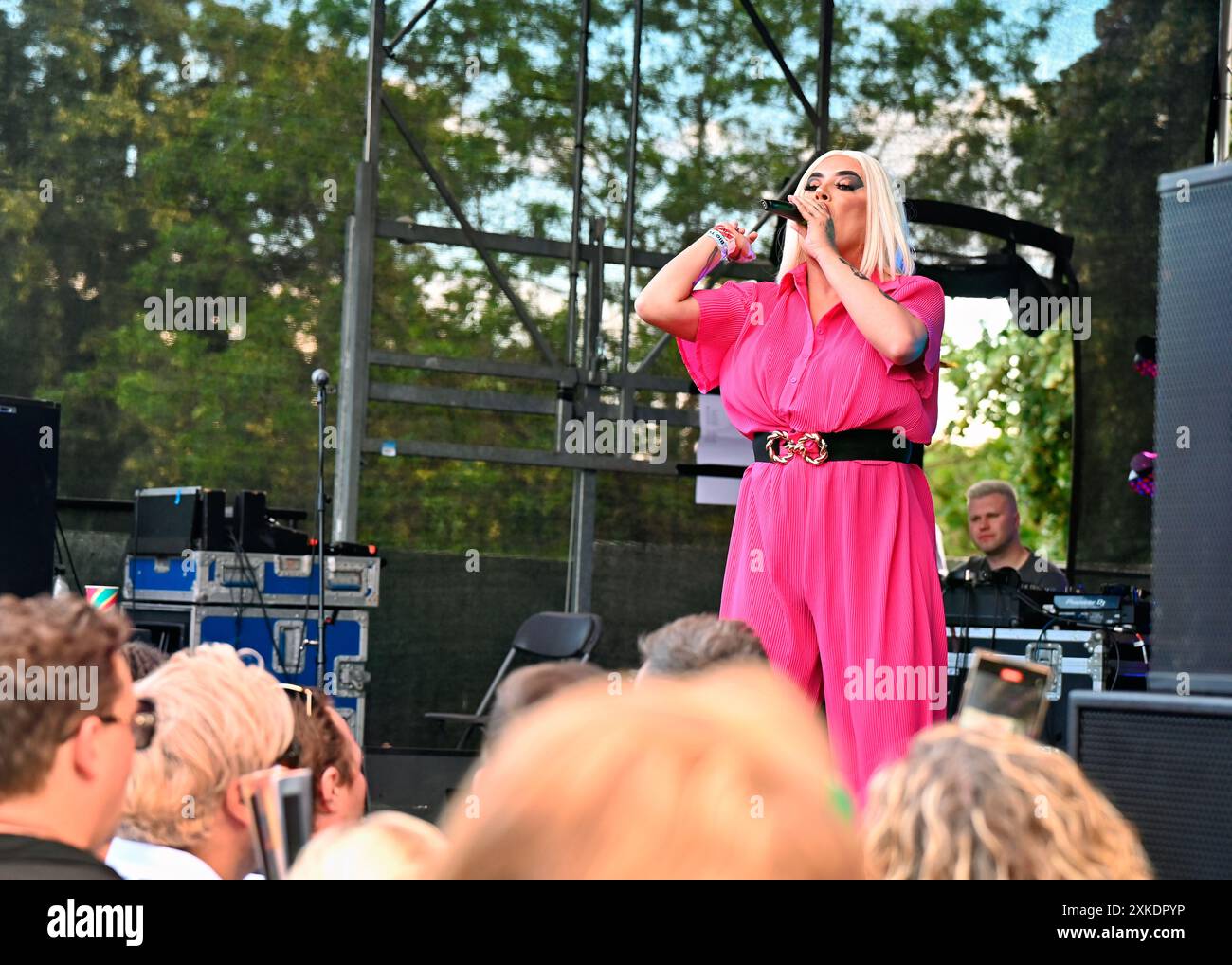 LONDON, ENGLAND - JULY 21 2024: Baga Chipz, English drag queen performs ...